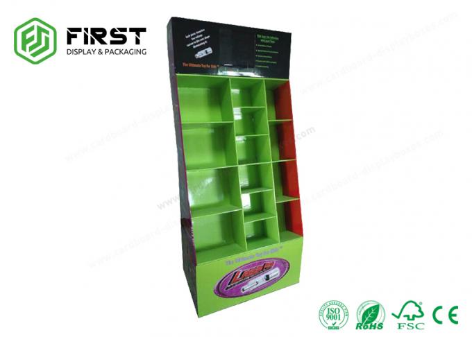 Supermarket Corrugated Point Of Purchase Displays Carton Paper Floor Stand