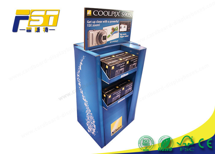 Corrugated Retail Floor Display Stands , Cardboard Market Stand With ...