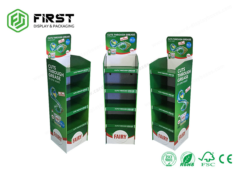 Custom Made Foldable Corrugated Floor Display With Logo Printed For ...